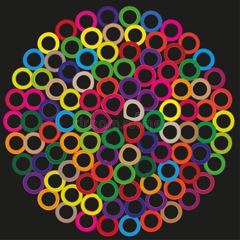 Rainbow Circle Sphere. Multicolor Ring Cluster. Vibrant Abstract Vector ...