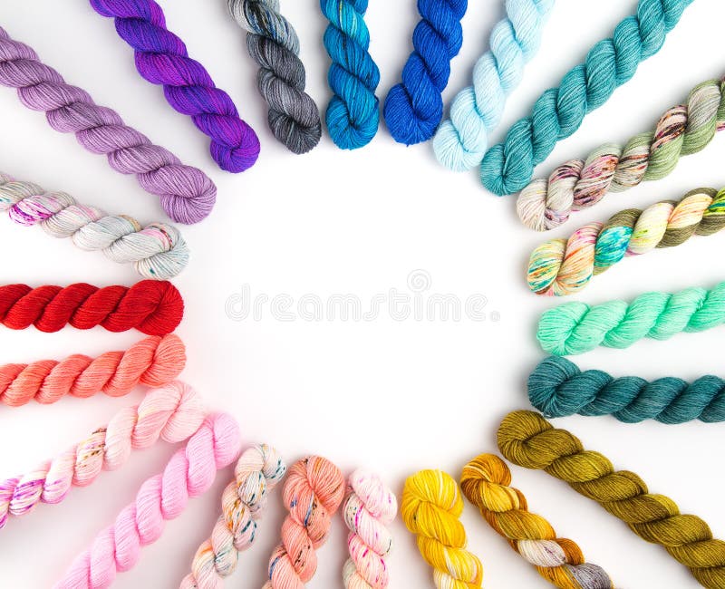 Rainbow Circle of Twisted Yarn Stock Image - Image of green, saturated ...