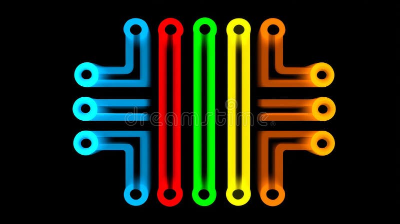 Rainbow Circuit Motherboard, a Vibrant Design of Technology and Innovation in Abstract Digital ...