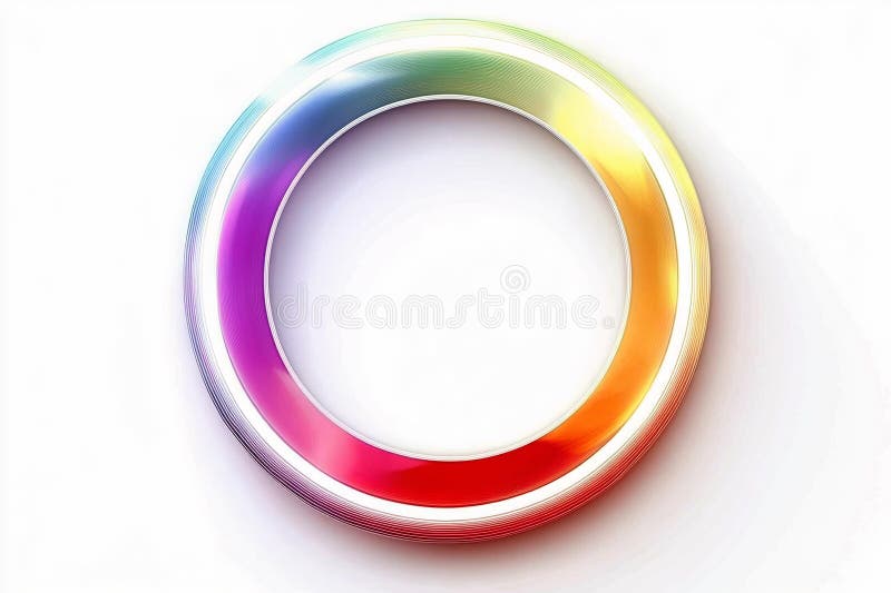 Rainbow Circular Frame Isolated on White Stock Illustration ...