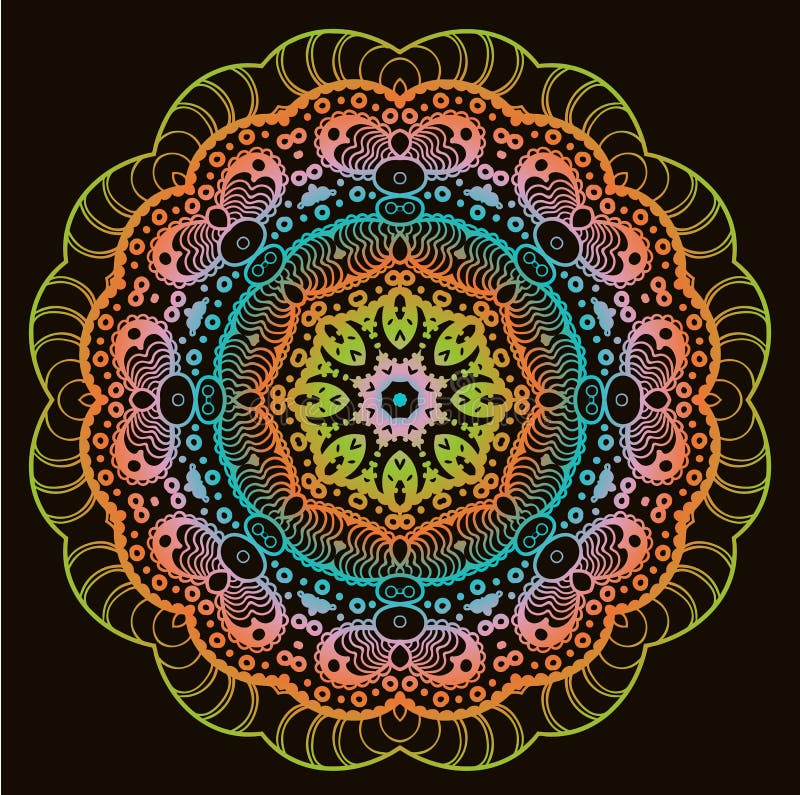 Rainbow Circular Pattern, Bright Mandala Stock Vector - Illustration of ...