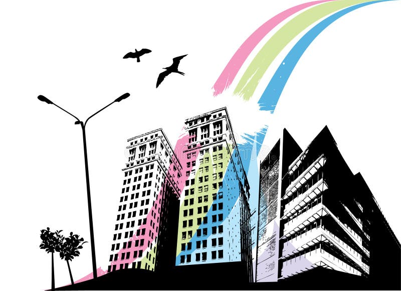 Spring time city stock vector. Illustration of pollination - 17942949