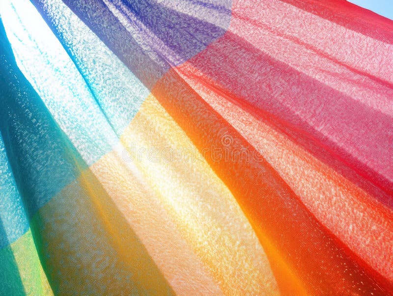 Rainbow Cloth Close-Up stock photo. Image of fabric - 375524772