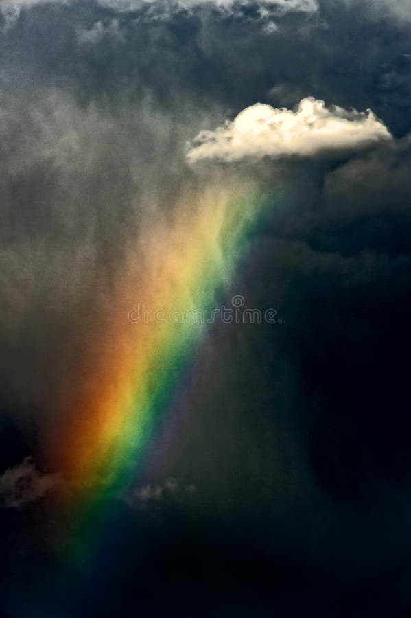 Cloudscape with Rainbow on Sky at Sunset Stock Image - Image of dawn ...