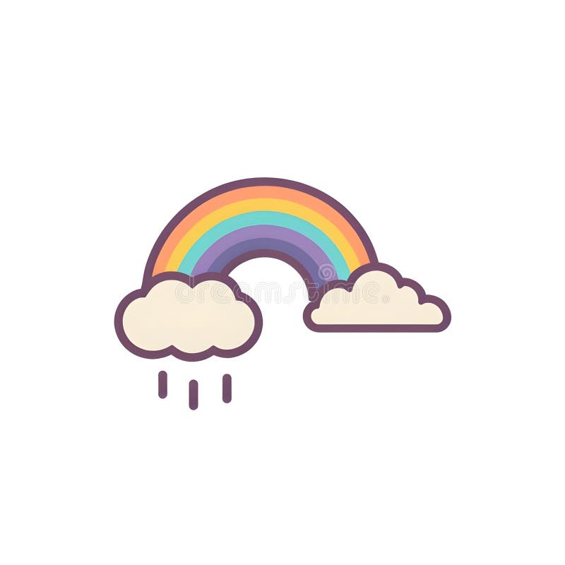 Rainbow Cloud Icon Illustration Image Stock Illustration - Illustration ...