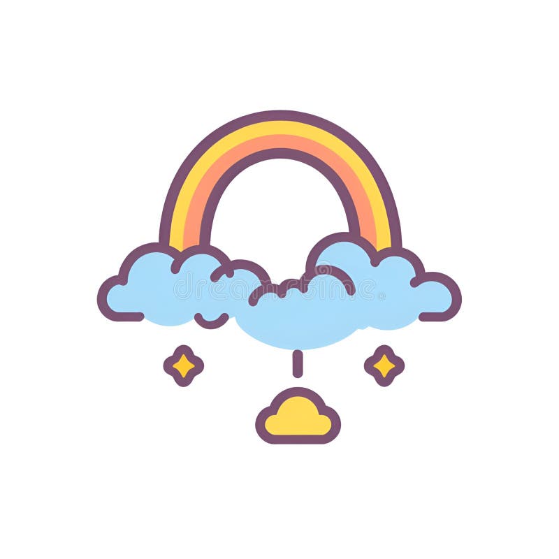 Rainbow Cloud Icon Illustration Image Design Stock Illustration ...