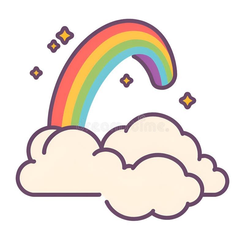 Rainbow Cloud Icon Illustration Image Design Stock Illustration ...