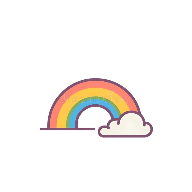 Rainbow Cloud Icon Illustration Image Stock Illustration - Illustration ...