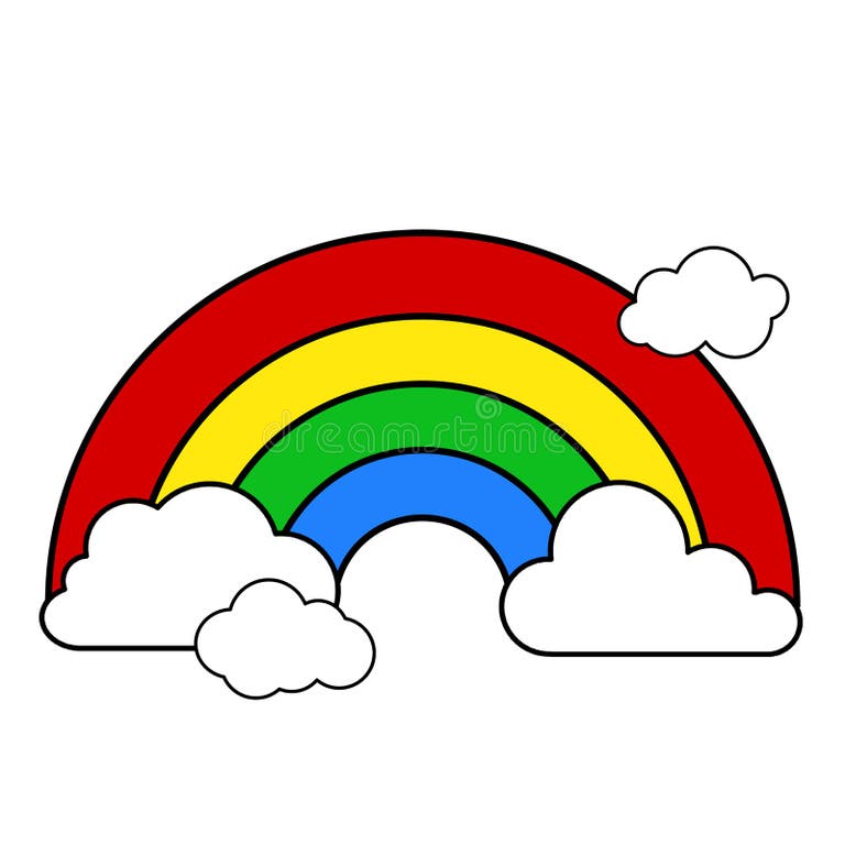 Clouds Rainbow Outline Stock Illustrations – 3,415 Clouds Rainbow ...