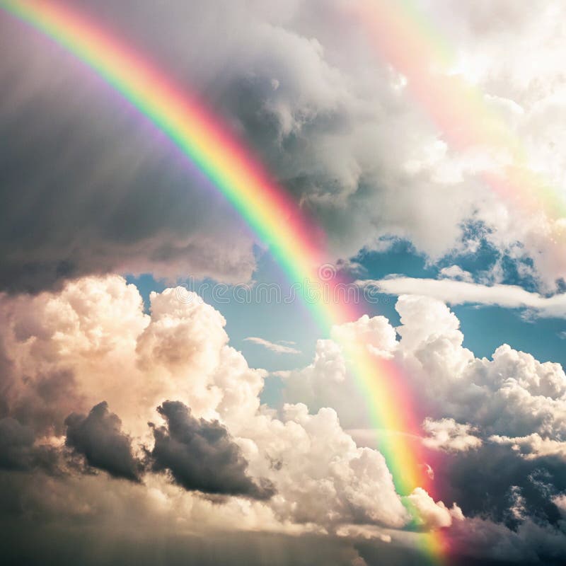 Rainbow Clouds Background Made with Color Filters Stock Illustration ...