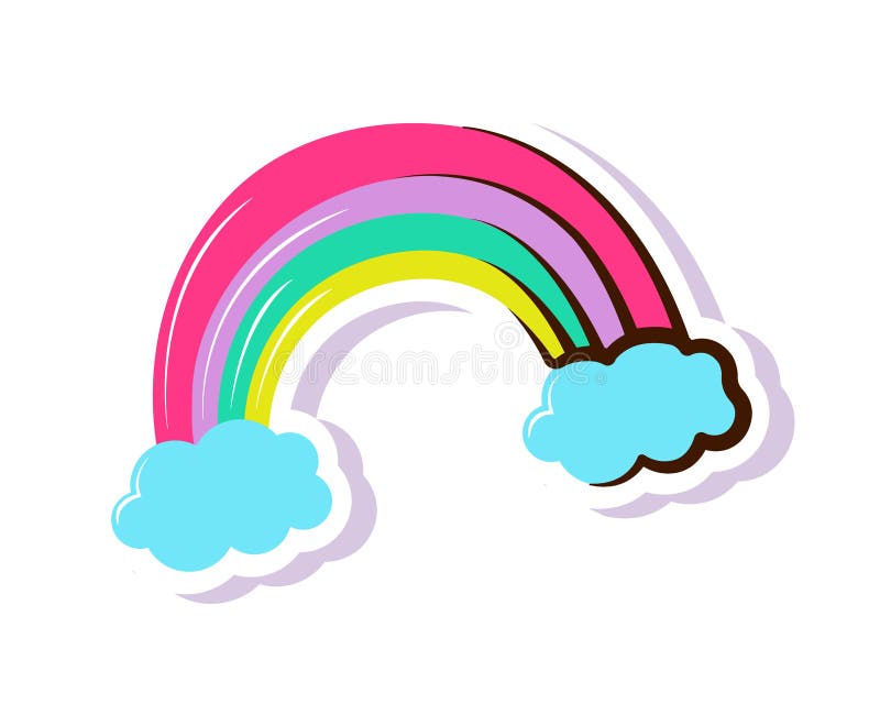 Rainbow sticker icon stock vector. Illustration of isolation - 240498003