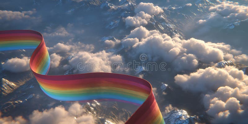 Rainbow Clouds Dreamy Sky Wallpaper Stock Illustration - Illustration of aesthetic, design ...