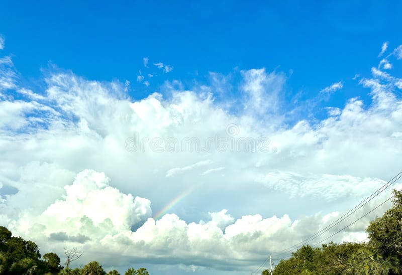 Rainbow Clouds, Florida Sky Stock Image - Image of emerging, white ...