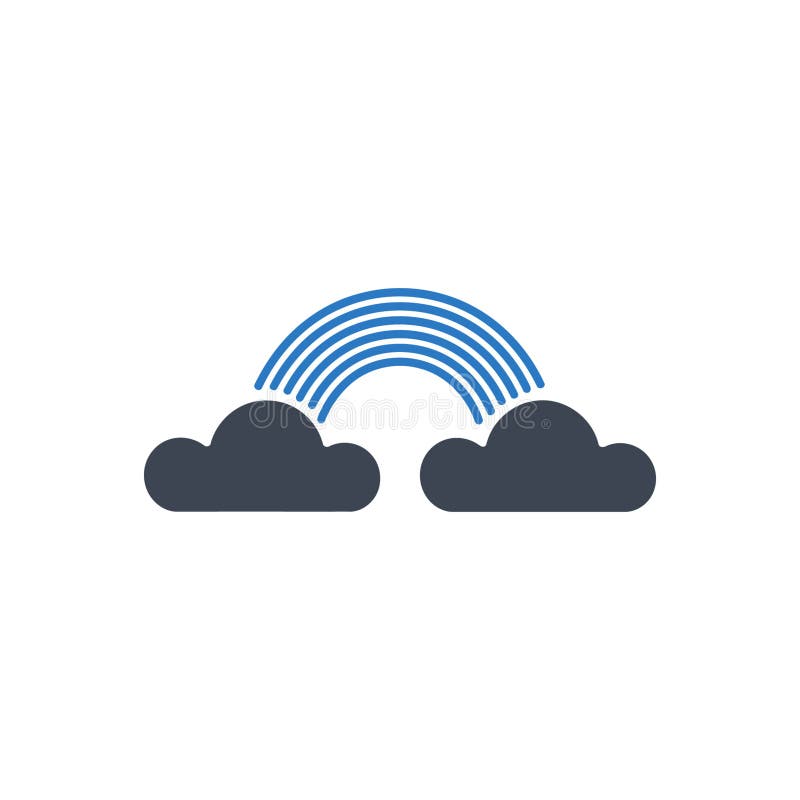 Rainbow and Clouds Icon stock vector. Illustration of icon - 361702615