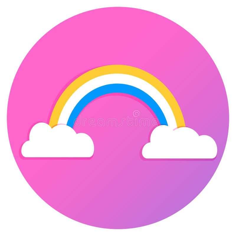 Rainbow and Clouds Vector Icon Stock Vector - Illustration of adventure ...
