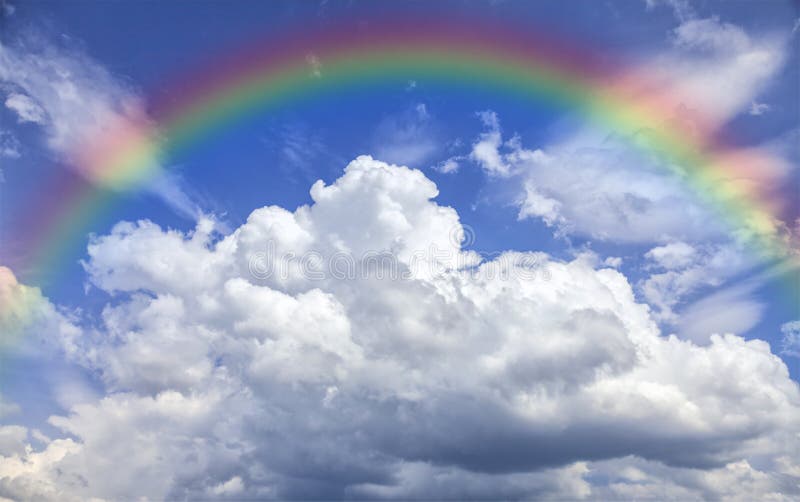 Rainbow and Clouds Reflection Stock Photo - Image of clouds, atmosphere: 3846682