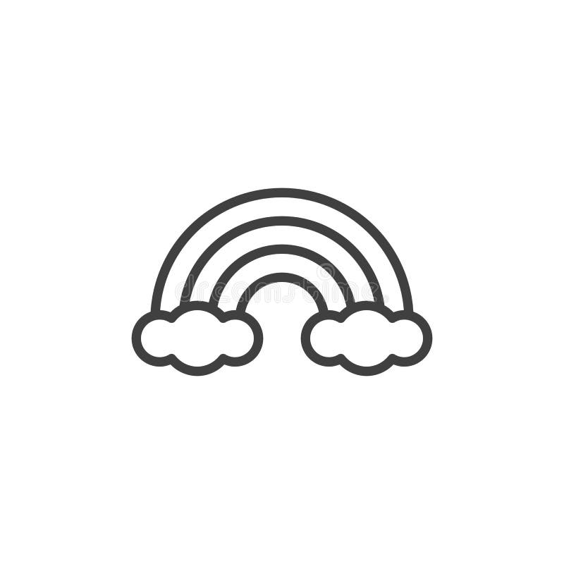Rainbow and Clouds Line Icon Stock Vector - Illustration of clouds ...