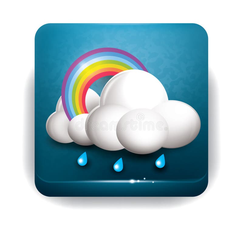 Rainbow Clouds and Rain. Vector Illustration Decorative Design Stock ...