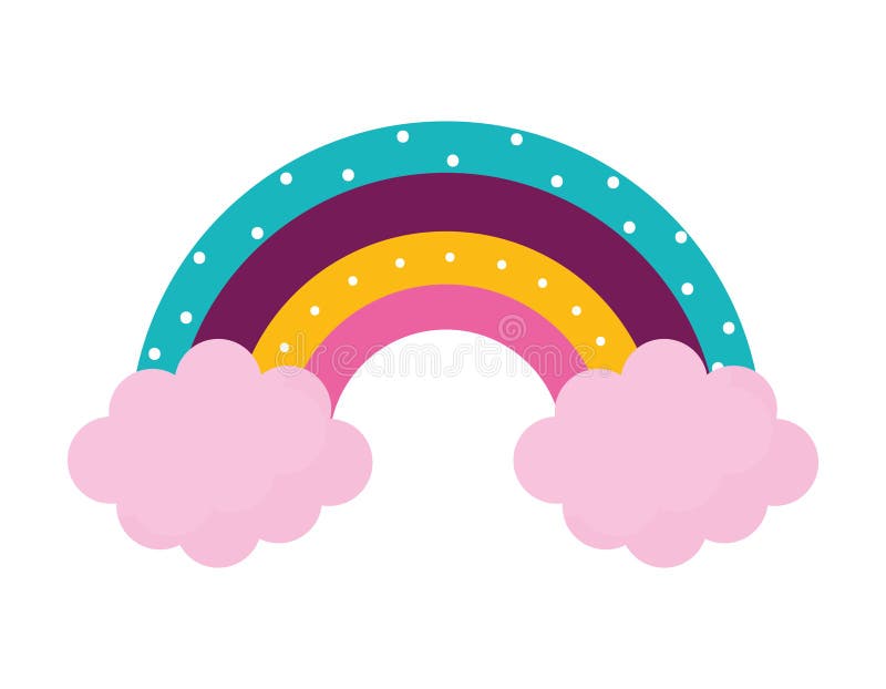 Clouds and rainbow icon stock vector. Illustration of grow - 80279281