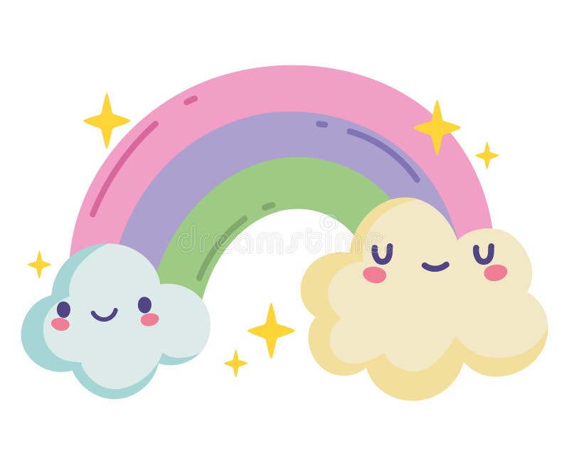 Rainbow clouds spring stock vector. Illustration of clouds - 272029483