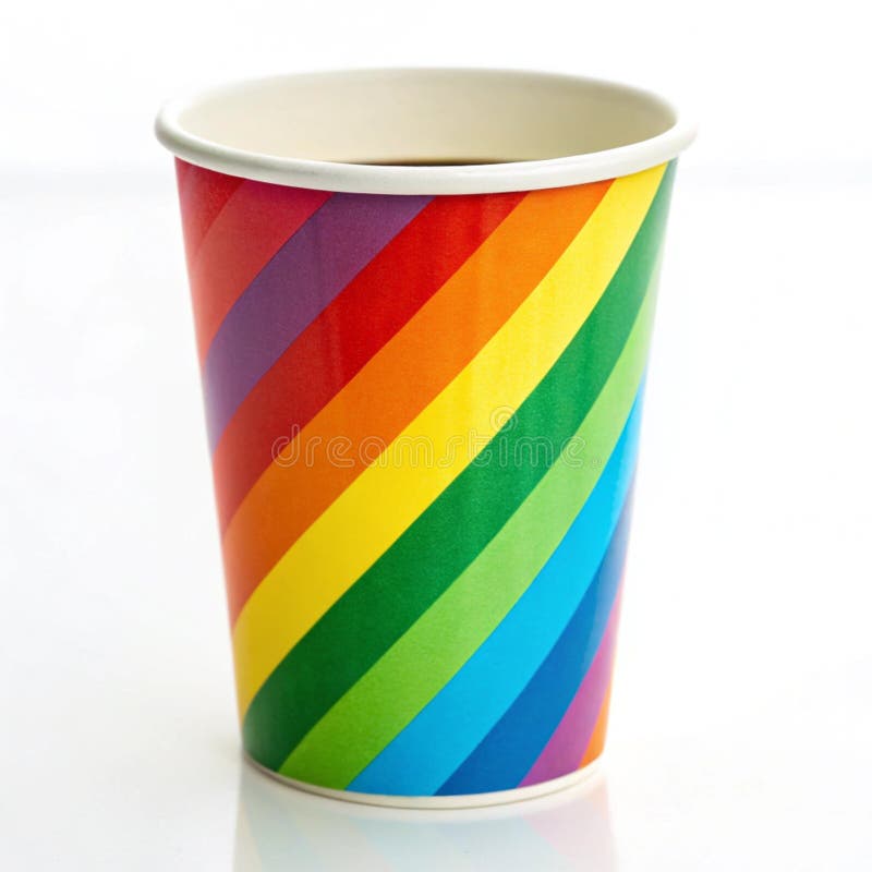 Rainbow Coffee Cup Isolated on Transparent Background Stock ...