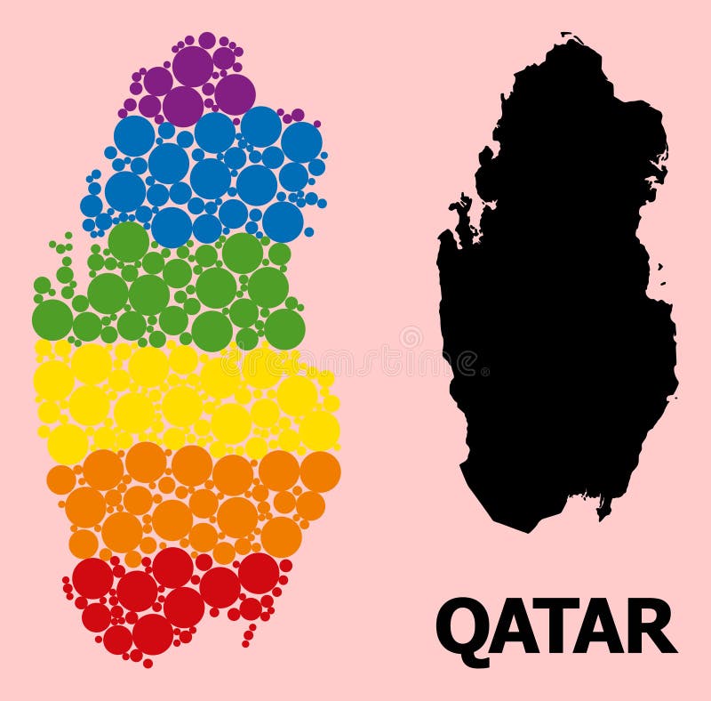 Rainbow Collage Map of Qatar for LGBT Stock Vector - Illustration of ...