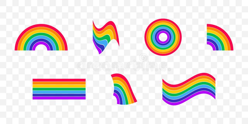 Rainbow Collection. Rainbow Vector Icons Different Shape, Isolated ...