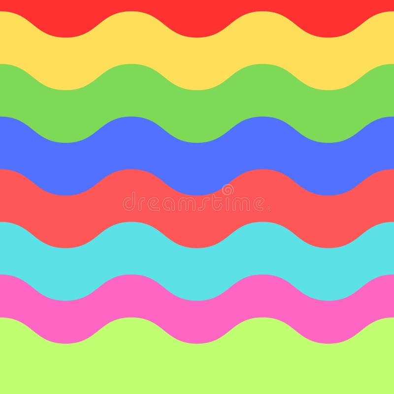 Rainbow Color Background with Seamless Wavy Pattern and Dynamic ...