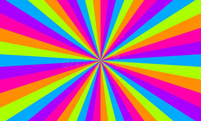 Rainbow Color Burst Background. Rays Background in Retro Style. Vector ...