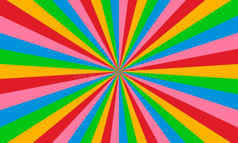 Rainbow Color Burst Background. Rays Background in Retro Style. Vector ...