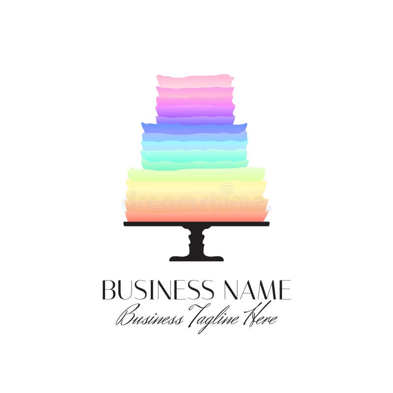 Rainbow Color Cake Logo for Bakery Business or Birthday Celebration ...