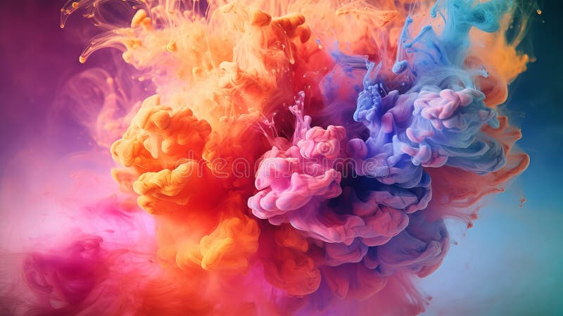 Rainbow of Acrylic Ink in Water. Color Explosion Stock Image - Image of ...