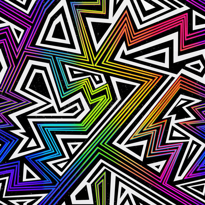 Rainbow Color Geometric Seamless Pattern Stock Vector - Illustration of ...
