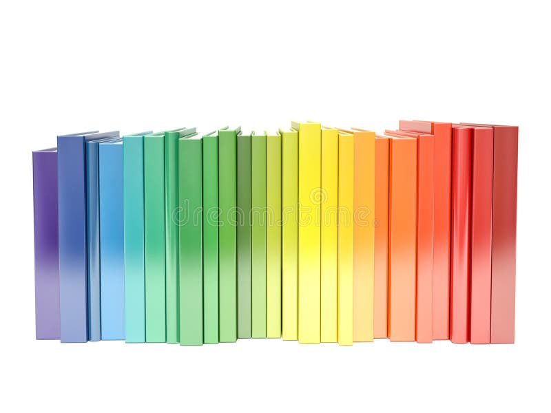 Color hardcover books stock illustration. Illustration of library ...