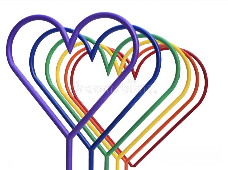 Rainbow color heart shape stock illustration. Illustration of heart ...