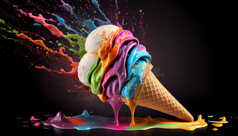 Ice Cream Splash Rainbow Stock Illustrations – 396 Ice Cream Splash ...