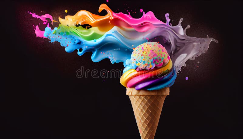 Ice Cream Splash Rainbow Stock Illustrations – 396 Ice Cream Splash ...