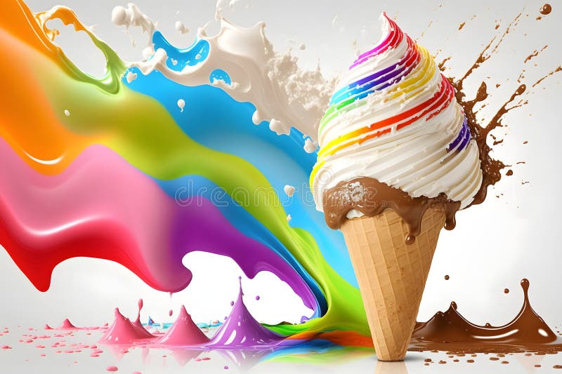 Ice Cream Splash Rainbow Stock Illustrations – 183 Ice Cream Splash ...