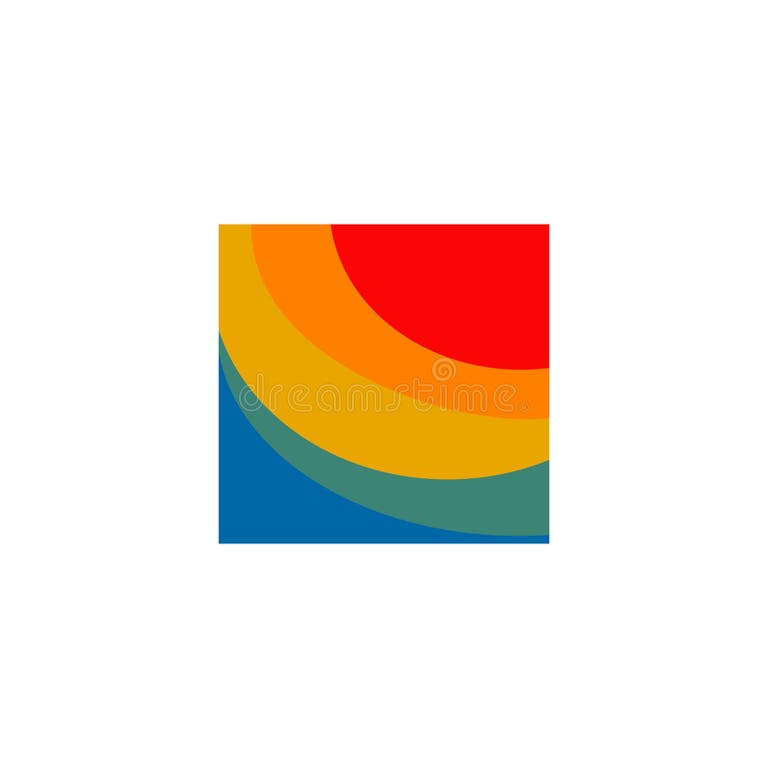 Rainbow Color Logo Design Template Stock Vector - Illustration of green ...