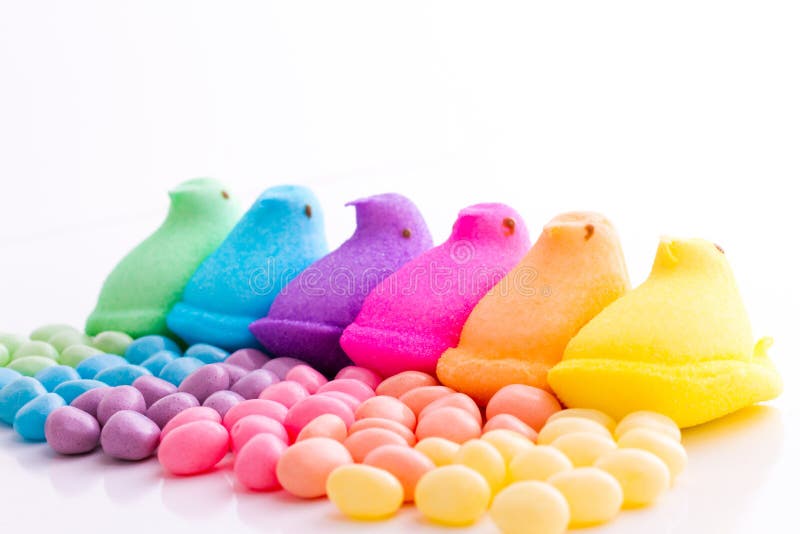 Rainbow Easter editorial stock image. Image of chicks - 286853404