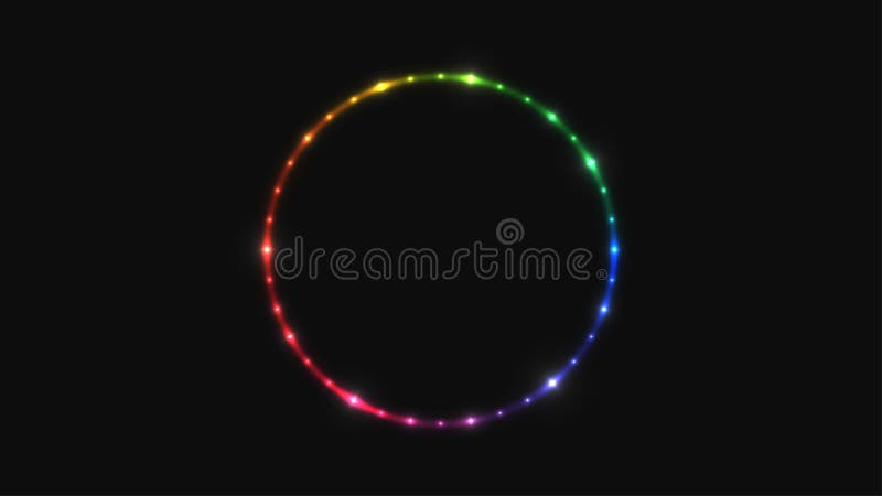 Rainbow Color Neon Image with a Round Shape Stock Vector - Illustration ...