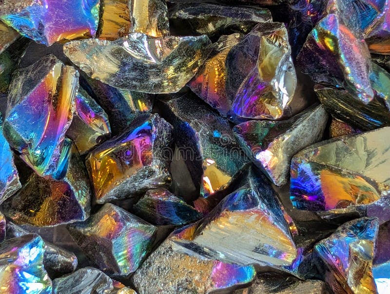 Rainbow Color Obsidian Collection Stock Photo - Image of close, rough ...