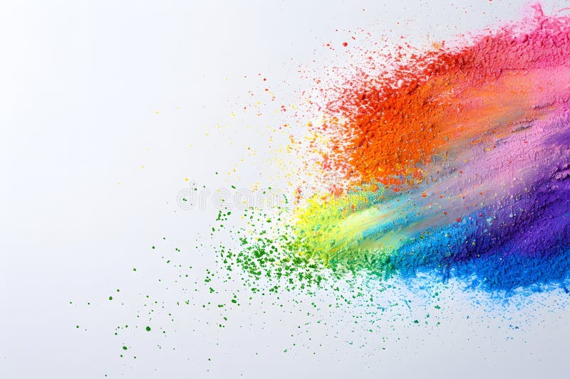 Rainbow Color Powder Flat Lay on White Background Stock Illustration ...