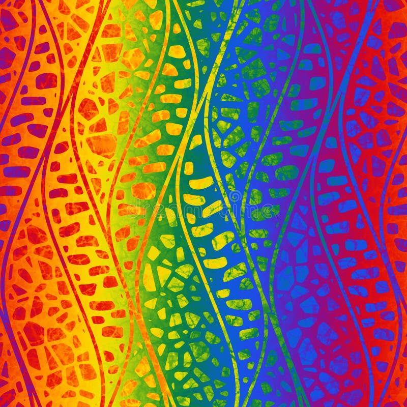 Rainbow Color Seamless Texture with Motif, Grunge Pattern, 3d ...