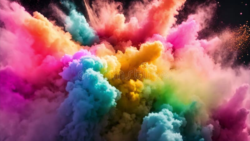 Rainbow Color Smoke Explosion Stock Footage - Video of design, motion ...