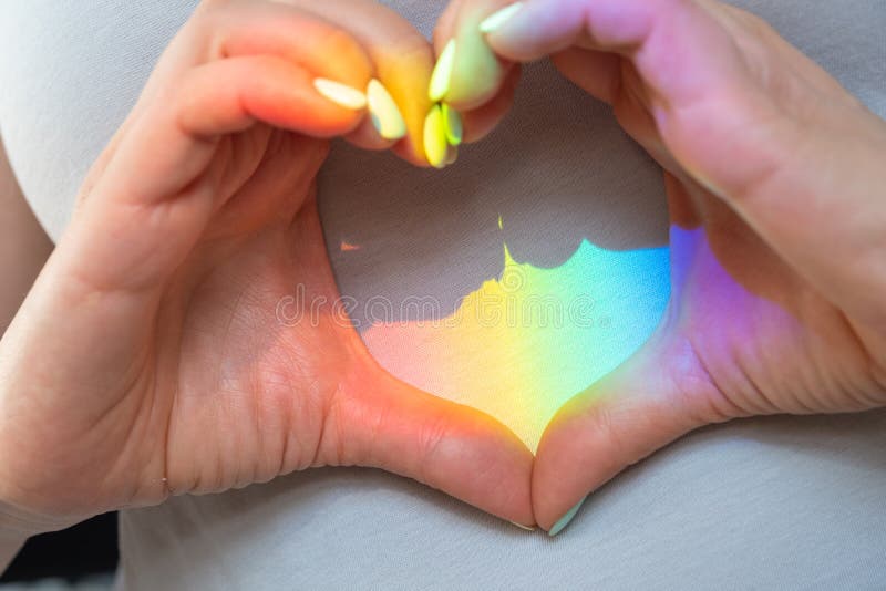 Rainbow Color Spectrum Light on the Chest Stock Photo - Image of ...