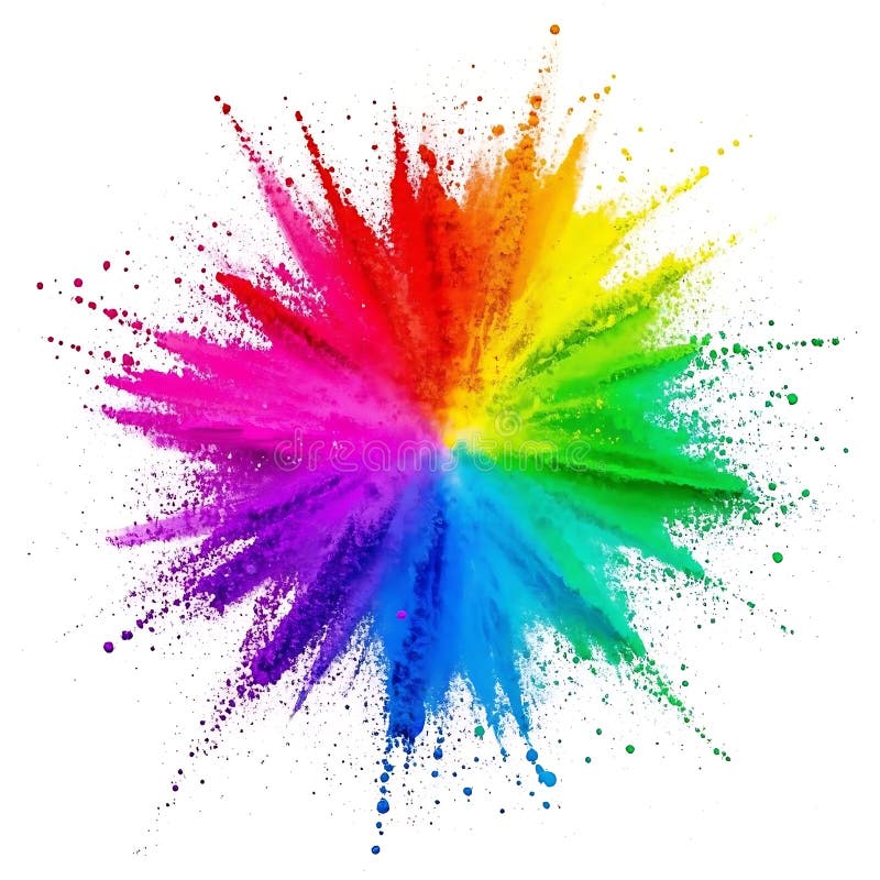 Rainbow Color Splash in Dynamic Motion Stock Illustration ...