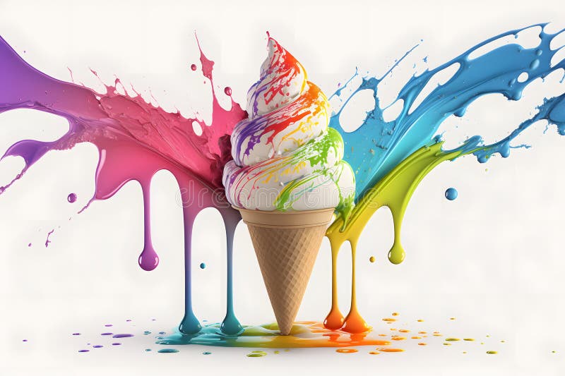 Ice Cream Splash Rainbow Stock Illustrations – 275 Ice Cream Splash ...