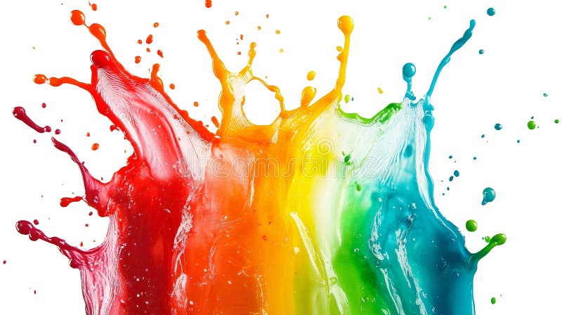 Rainbow Color Splash Isolated on White Stock Image - Illustration of ...