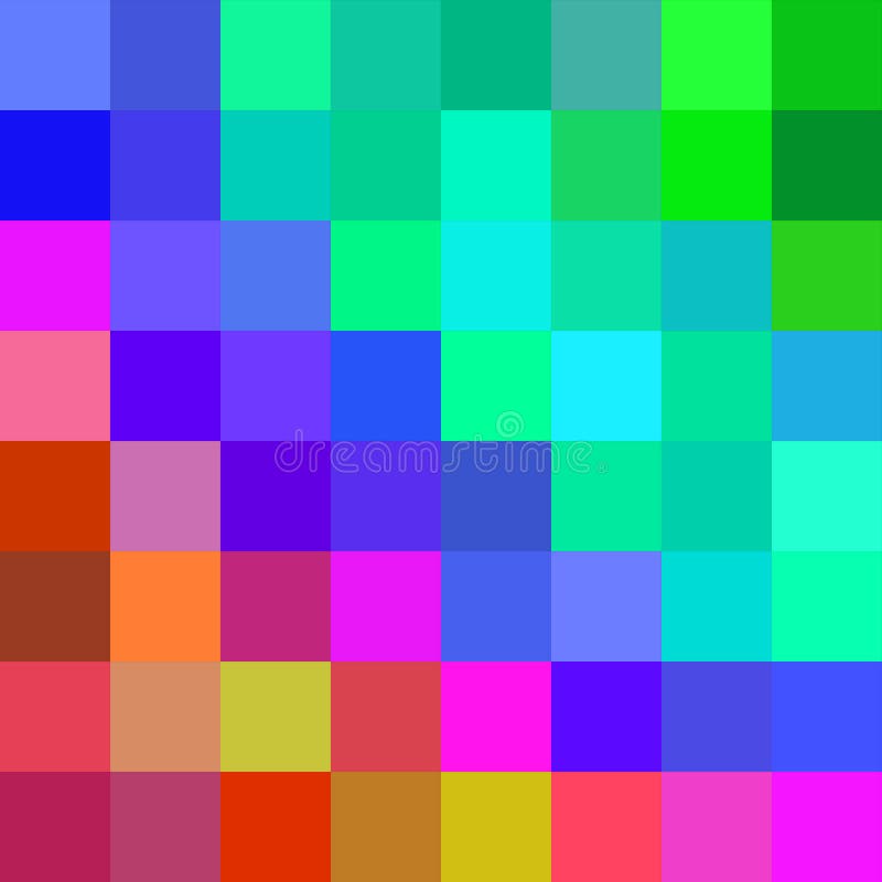 Rainbow Color Square Mosaic Texture in Rectangular Style and Gradient ...